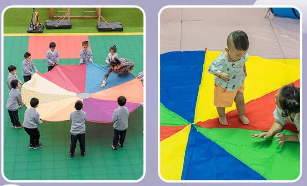 Teamwork Gameteam Building Activity Game Parachute Rainbow Play ...