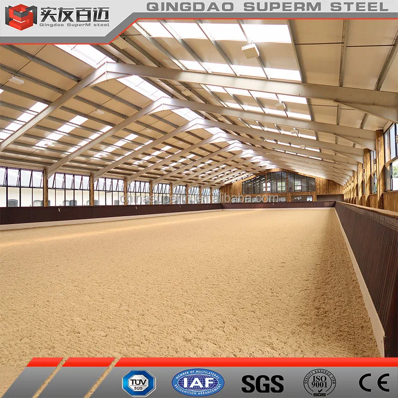 Cheap Prefab Steel Structure Horse Barn Riding Arena Shed
