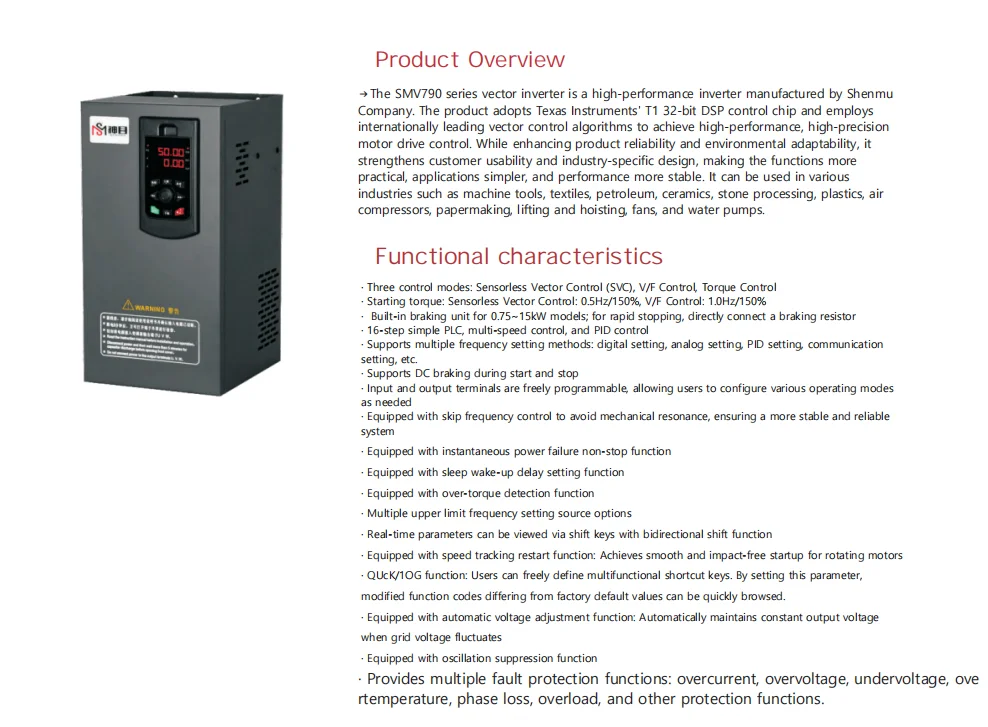 Shenmu 22kw Rated Power Single-Phase Inverter VFD Variable Frequency Controllers for Motor Water ...