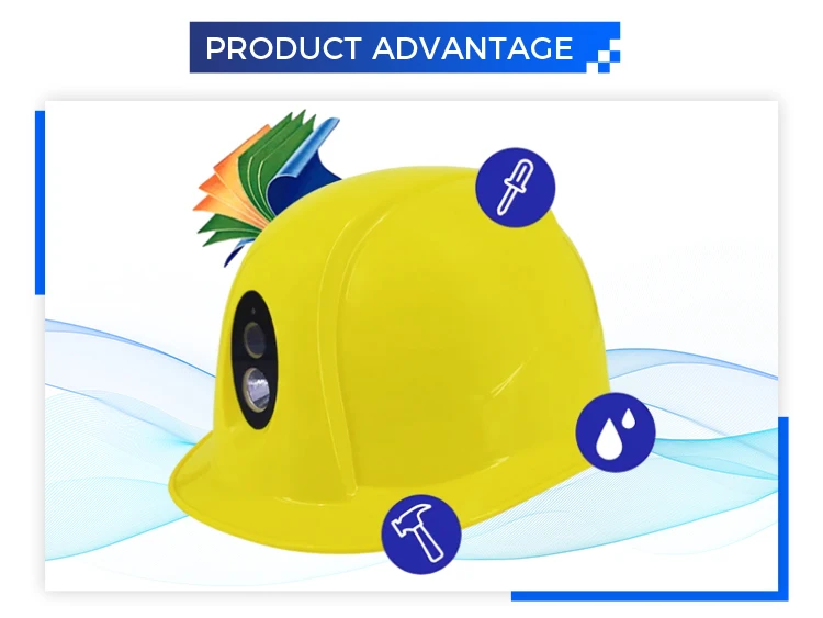 Construction Industrial Hard Hats Styles Safety Helmet With Camera 4g ...