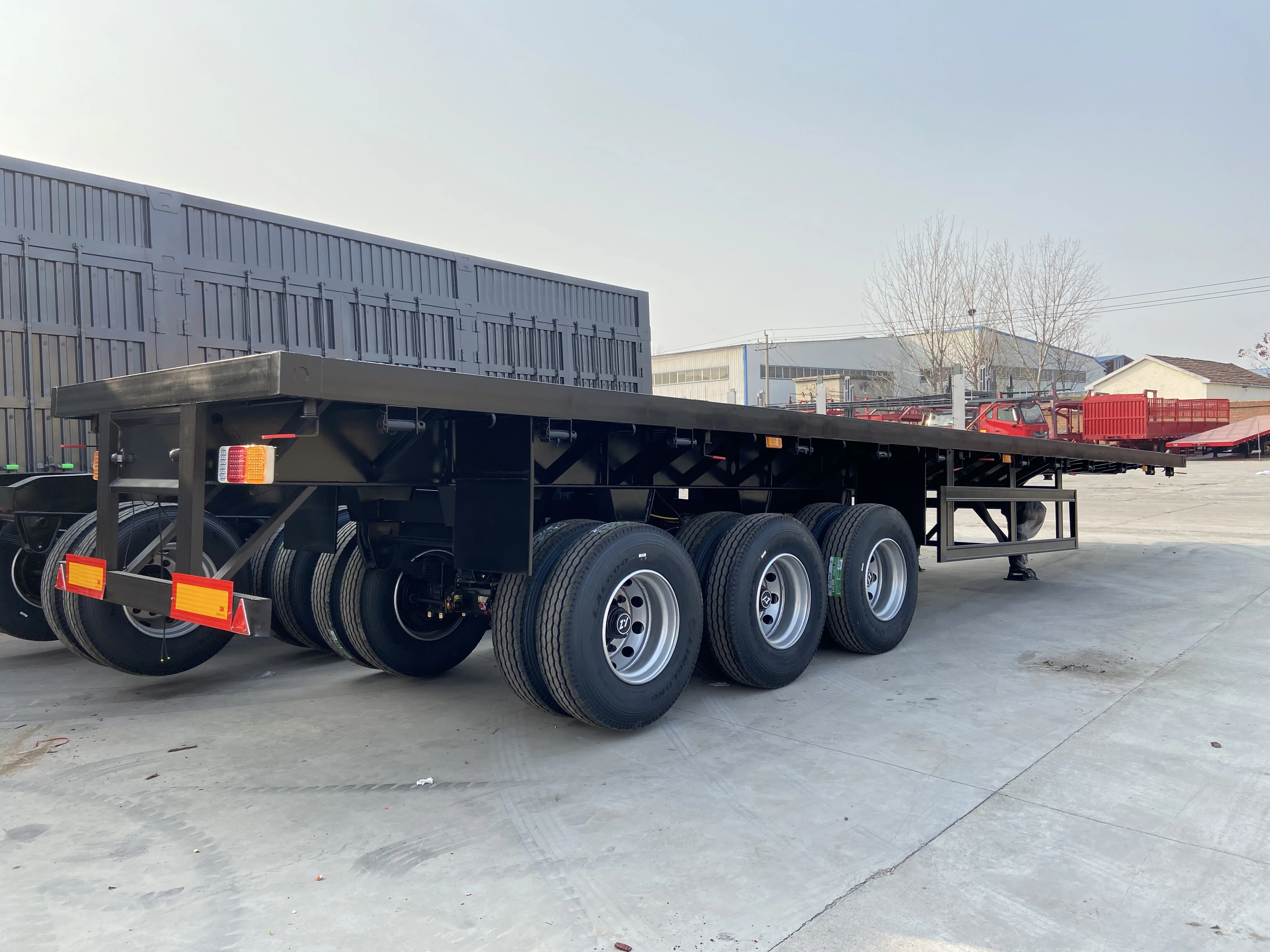 China Export 20FT 40FT Container Semi Trailer - 3 Axle Flatbed