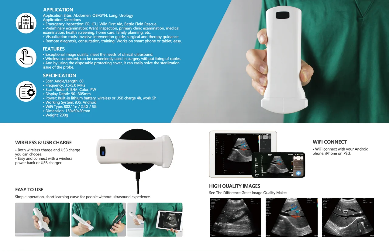 192 Elements Wireless Echo Probe - MSL Ecografo Convex Array Probe