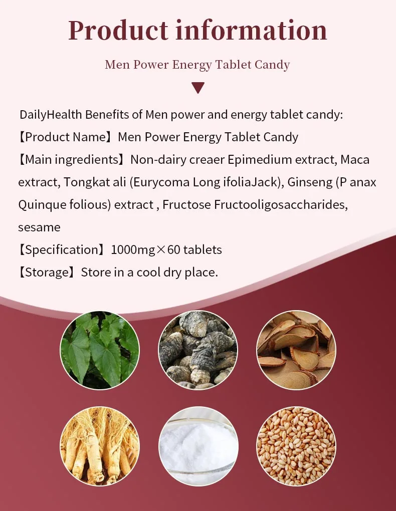 Men Power Tablets - Natural Peruvian Black Maca Supplement