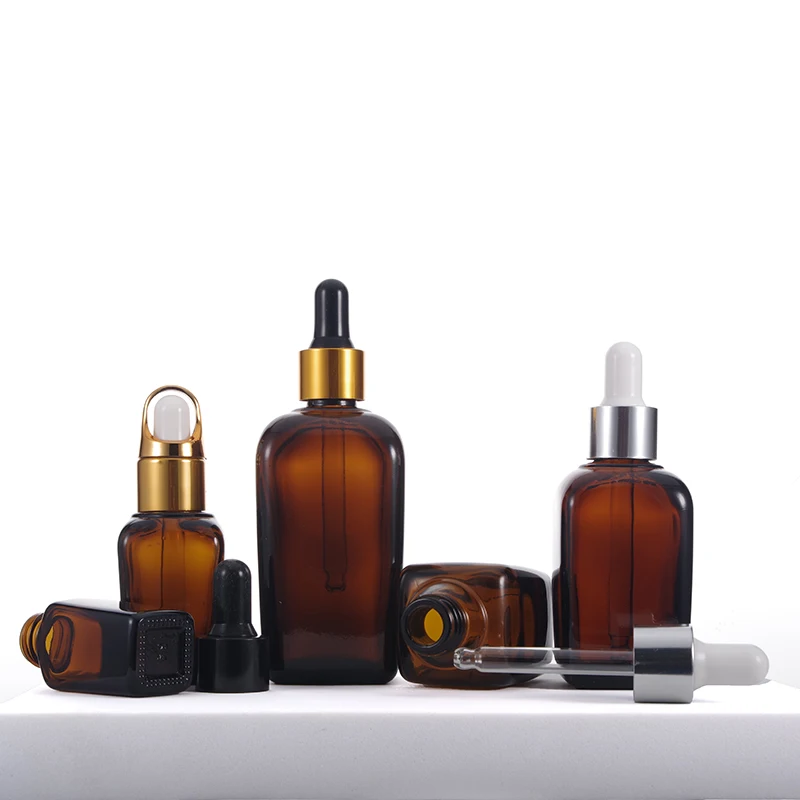 Fancy Frasco Gotero 30ml 50ml Flat Square Amber Clear Cosmetic Face ...