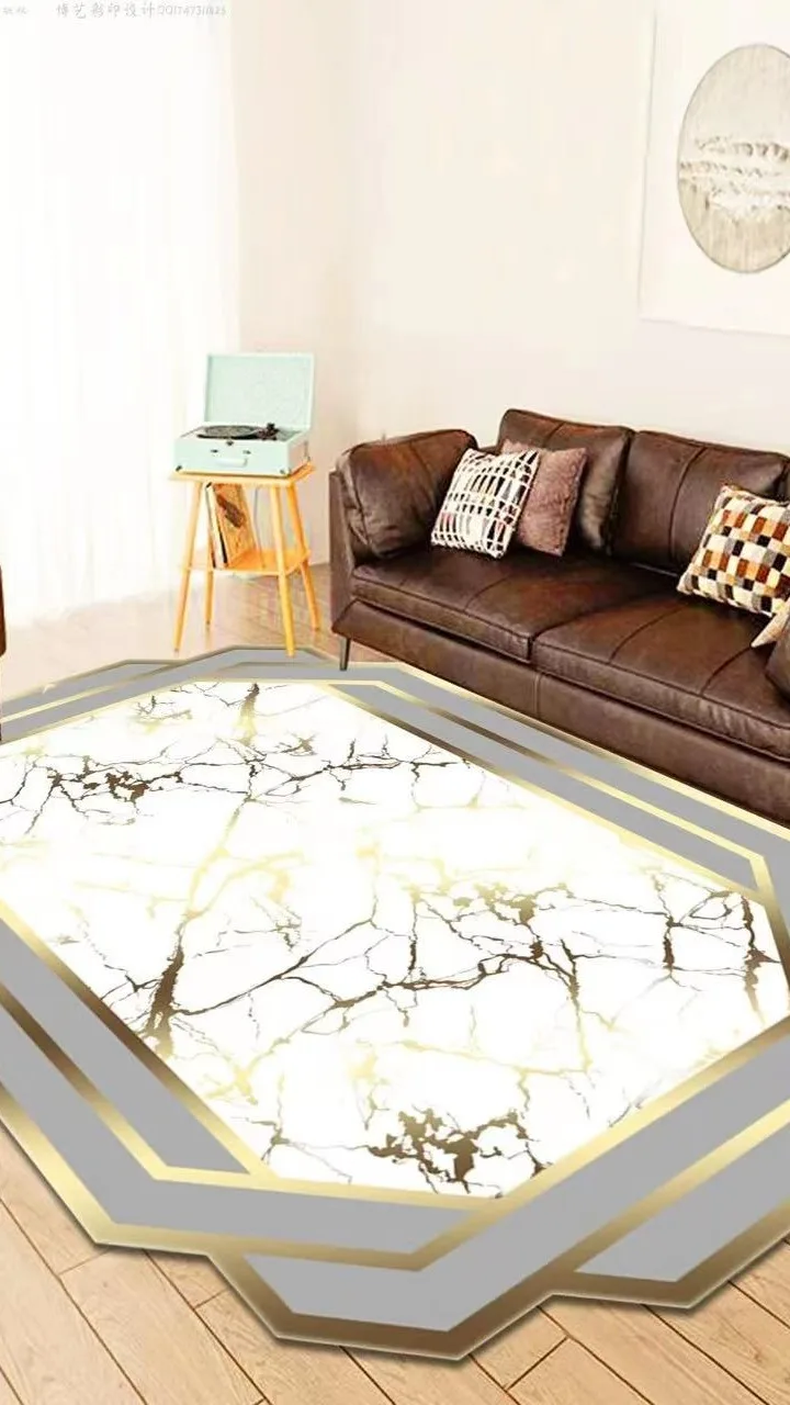 Light Luxury Irregular Shape Rug Nordic Living Room Rugs Simple Bedroom ...