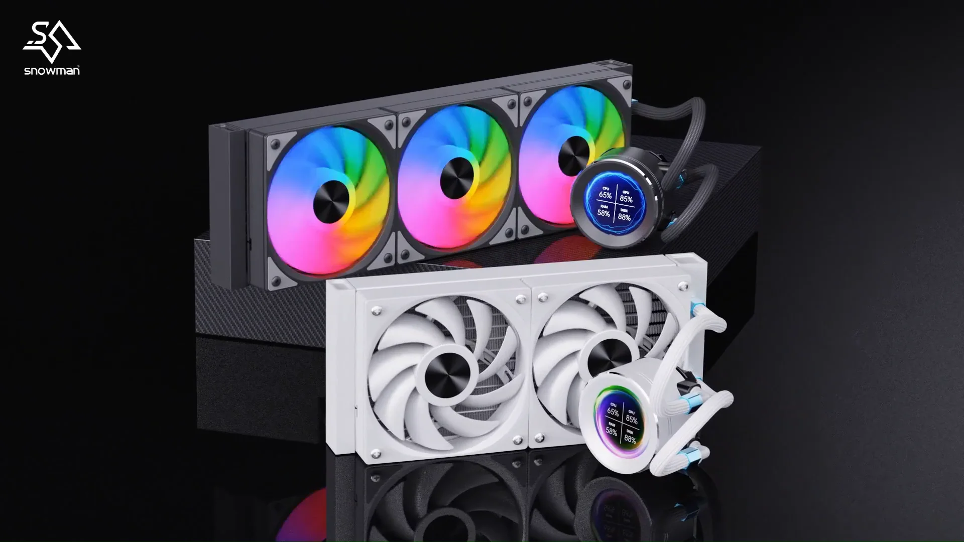 Snowman 240mm Cpu Liquid Cooler Argb With Lcd Screen For Gaming Pc ...