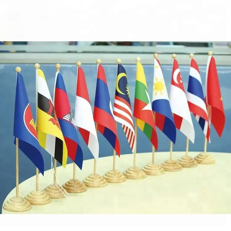 Factory Supply Polyester National Flag Different Countries Small Desk ...