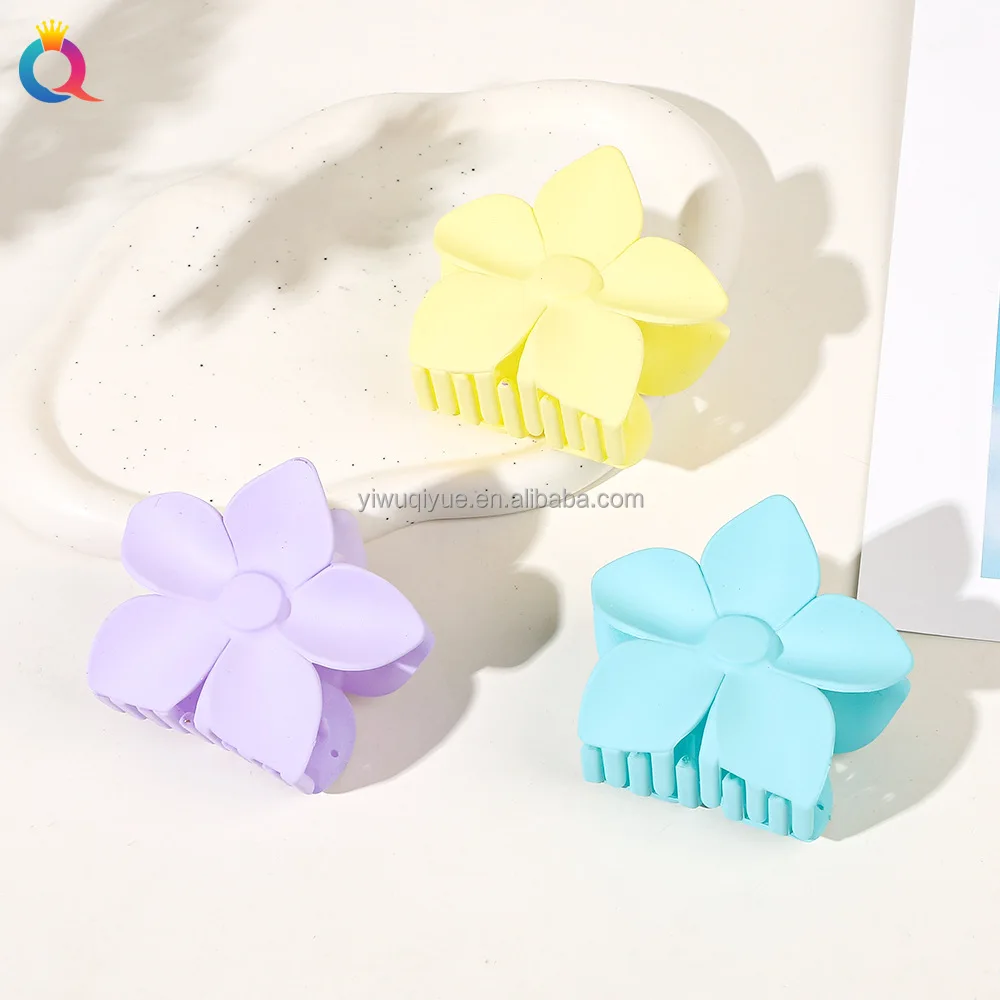 Bright Color Matte Flower Large Hair Claw Clip Clamp For Women Thick ...