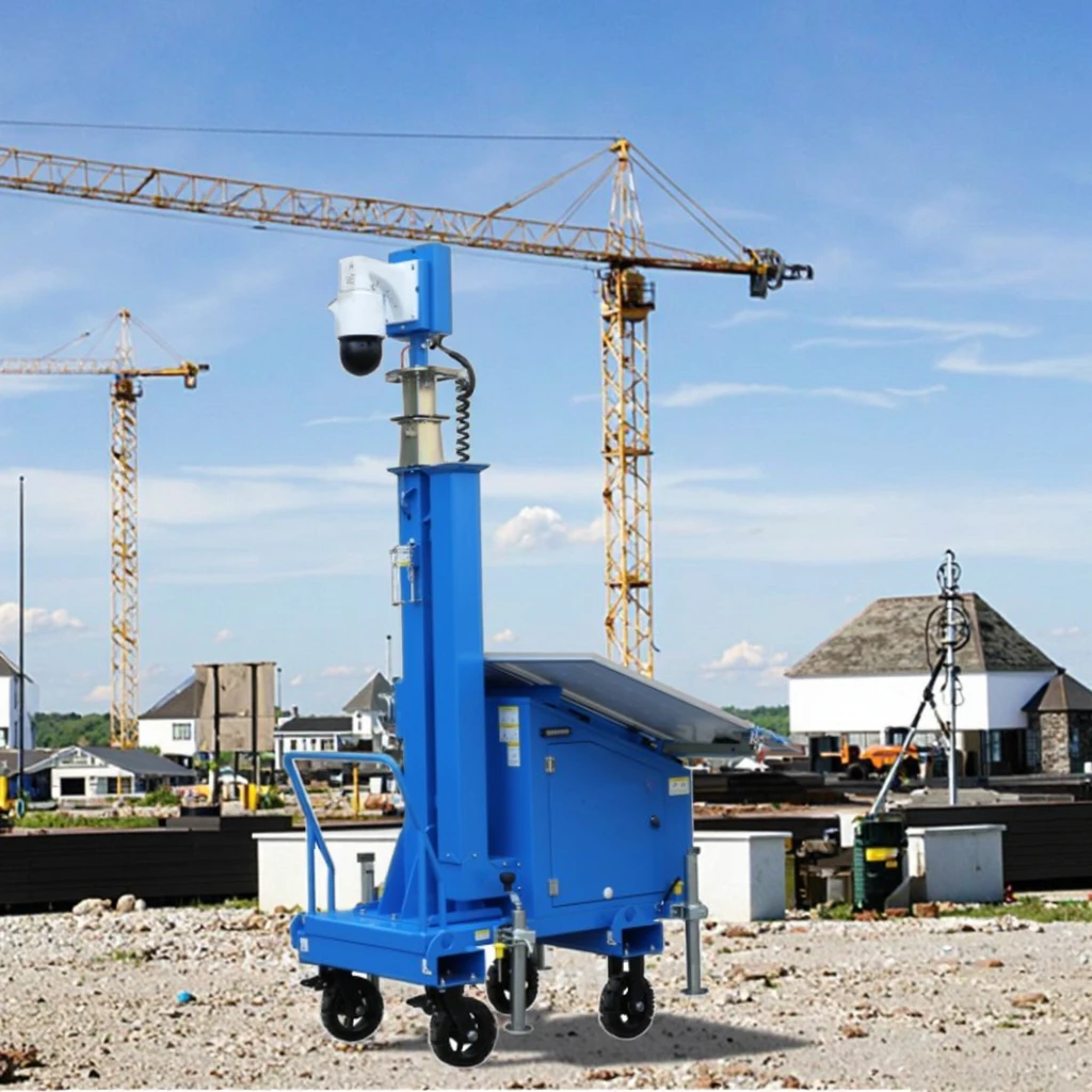 New Arrival Solar Surveillance Trolley Solar CCTV Tower with 2*100w ...