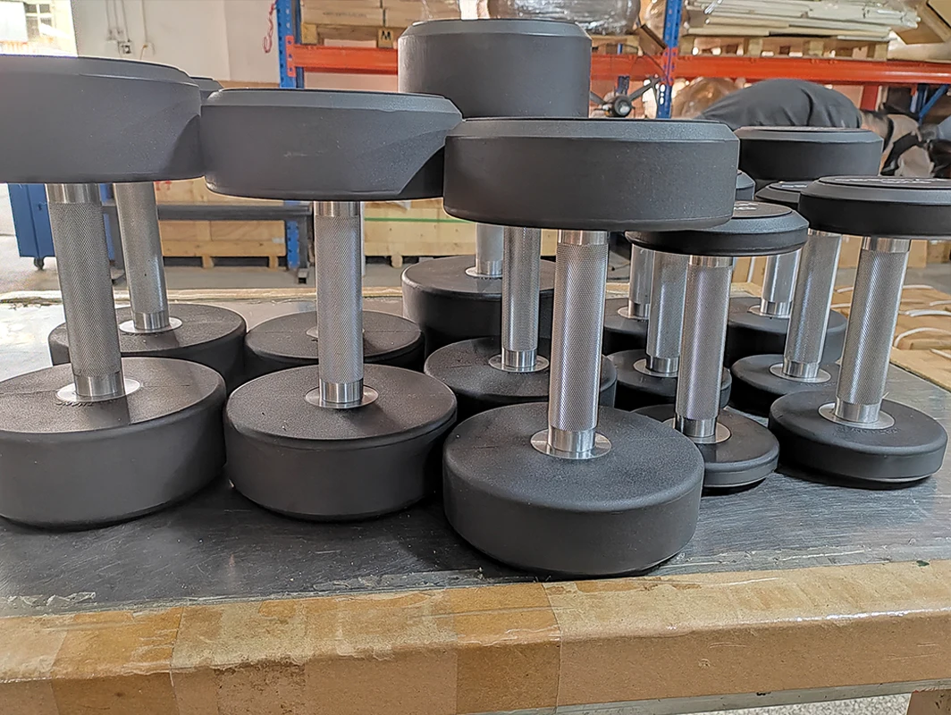 Custom Logo Commercial Dumbbell Set Round Coated Rubber Dumbbells in ...