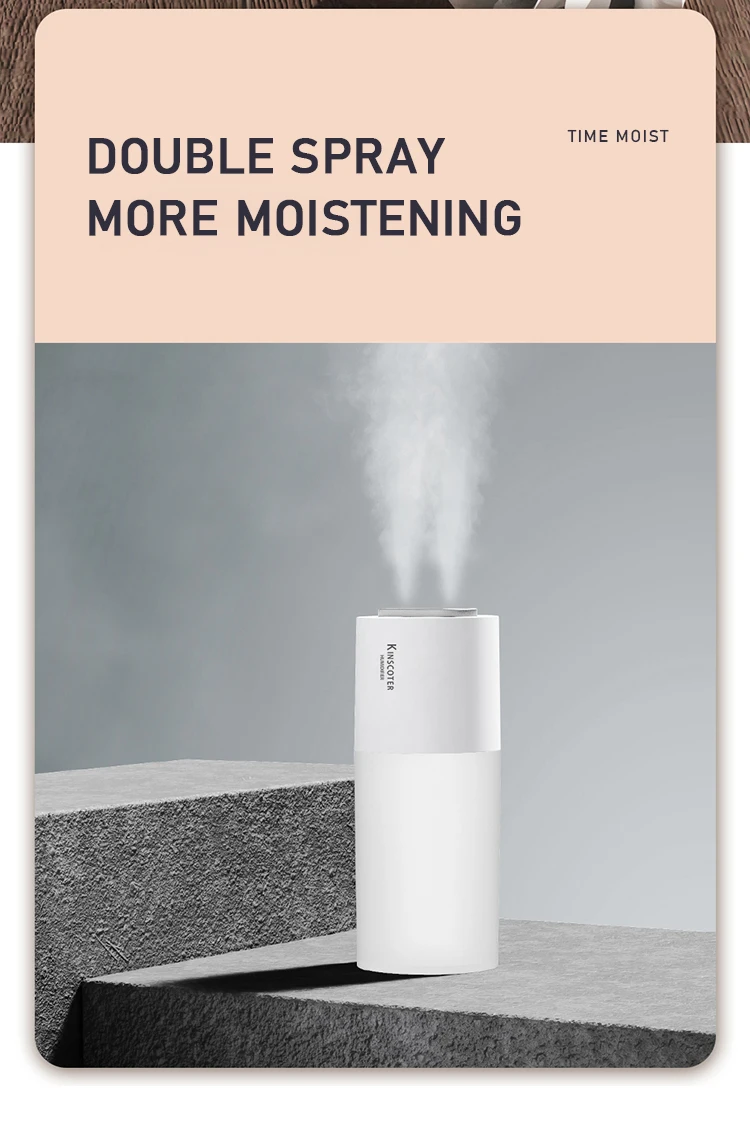 400ML Mini Portable Dual Jet Ultrasonic Humidifier Oil Diffuser