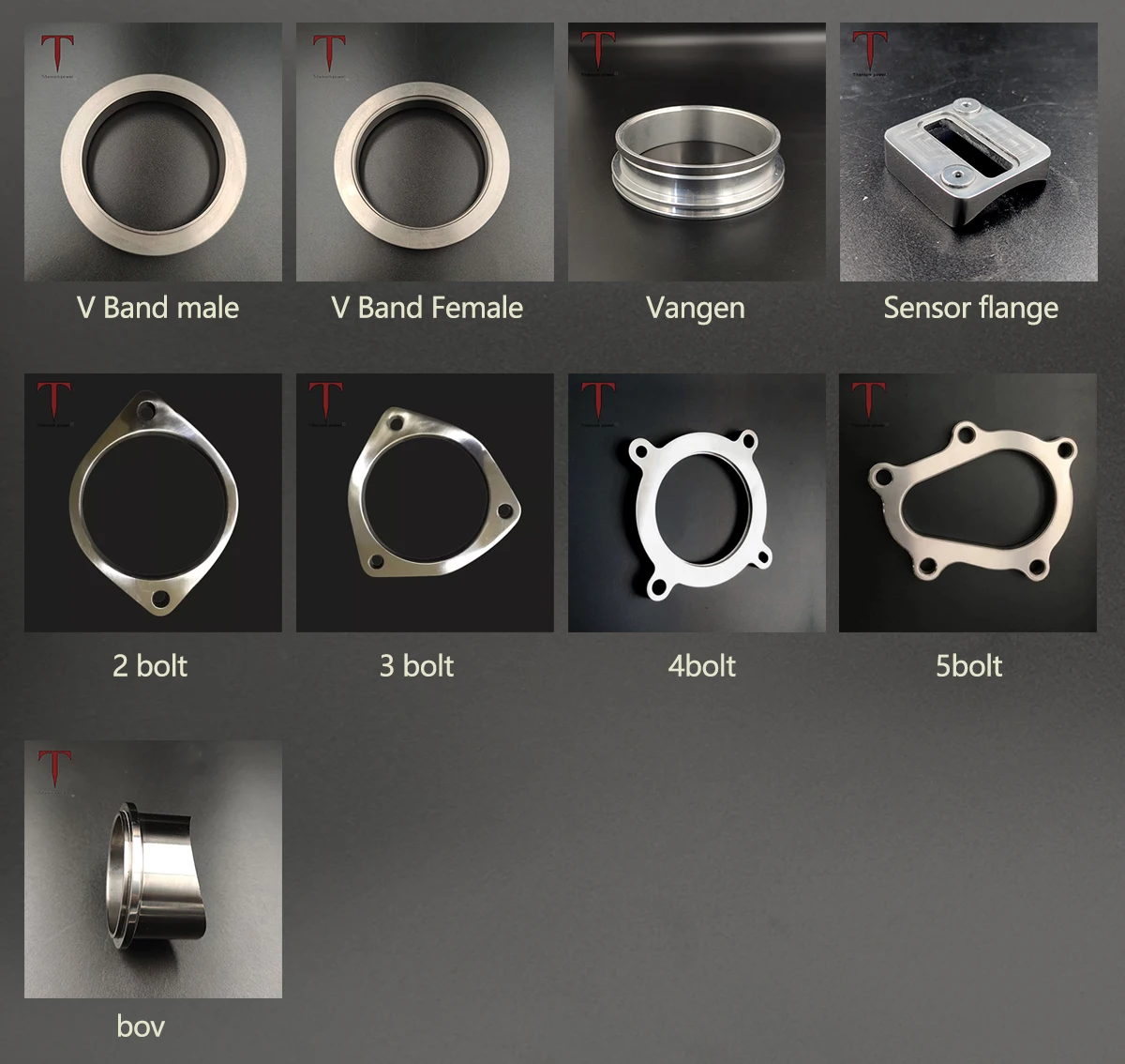 Tanium Customizable HD V Band Intake Flange Kit Pipe Clamps Titanium ...
