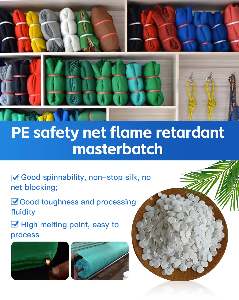 High Quality Modified PE Granules with Flame Retardant