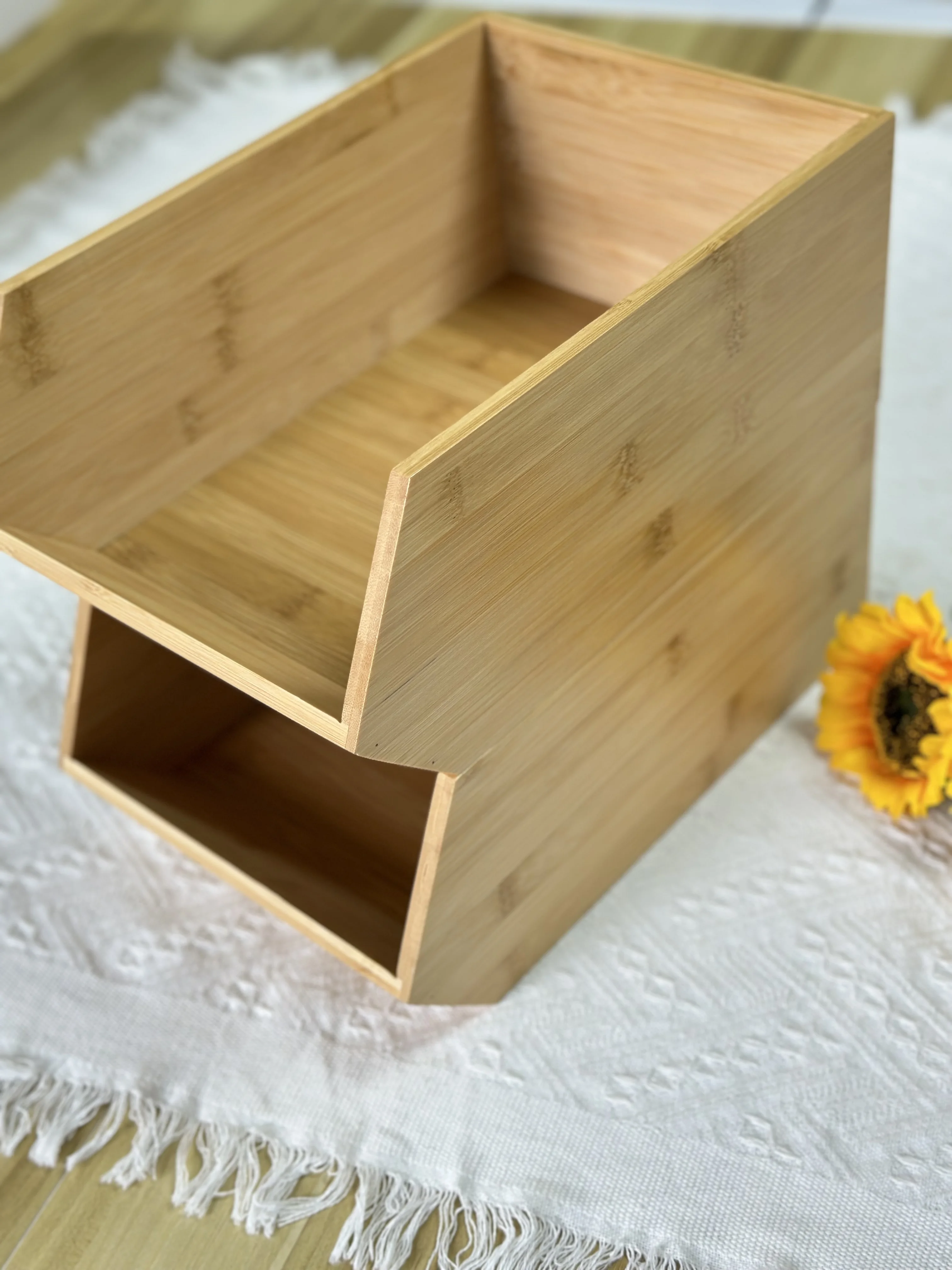 Bamboo Kitchen Desktop Organizer Drawer Desktop Sundries Stackable ...