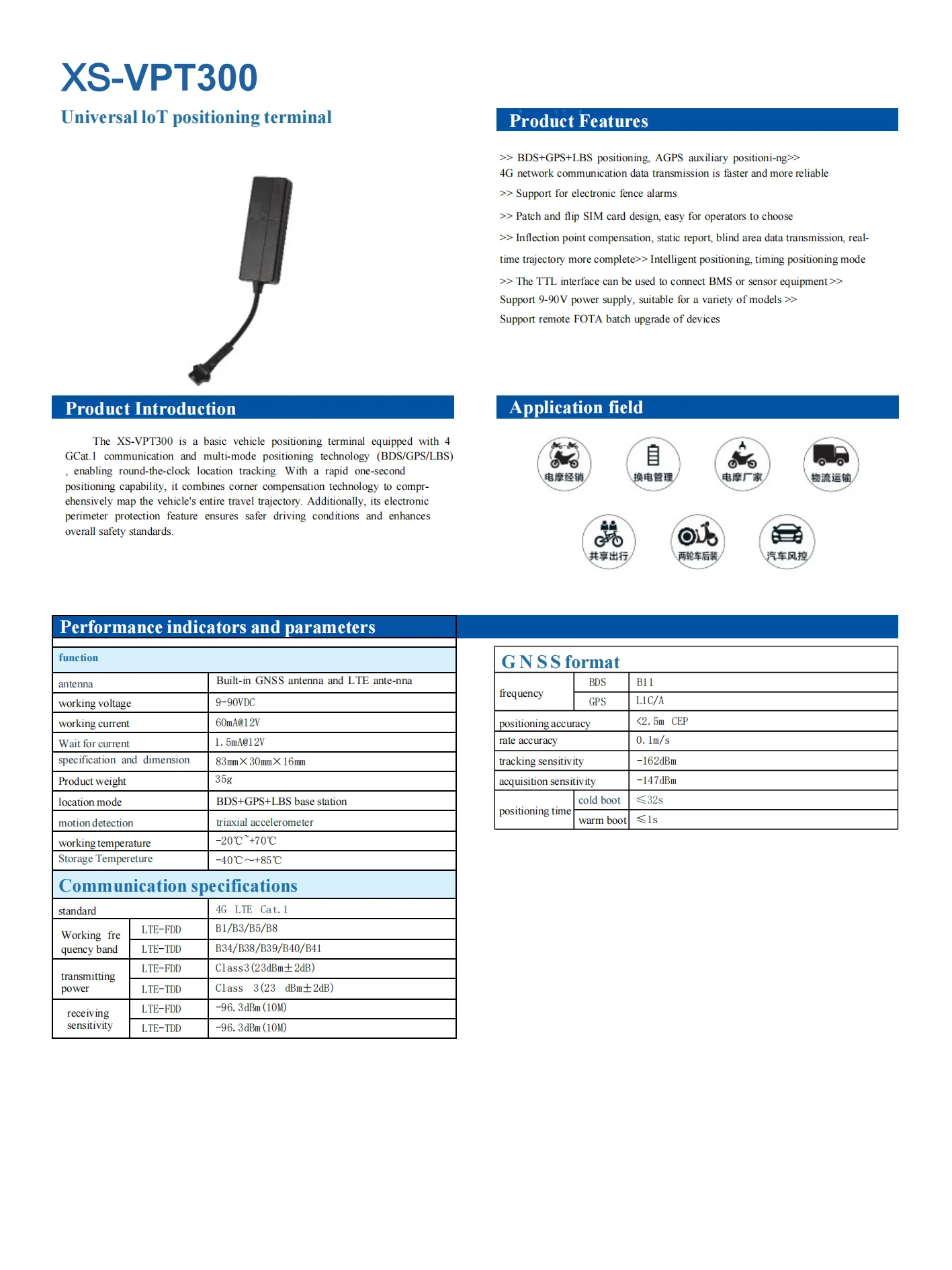 XS-VPT300 Smart GPS Vehicle Tracker System Real-Time Automotive GPS ...