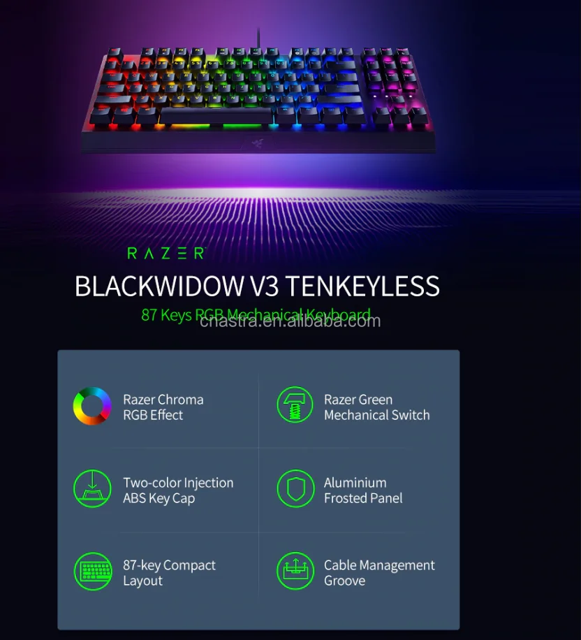 Razer BlackWidow Spider V3 TKL 87 Keys Wired Gaming Keyboard - RGB ...