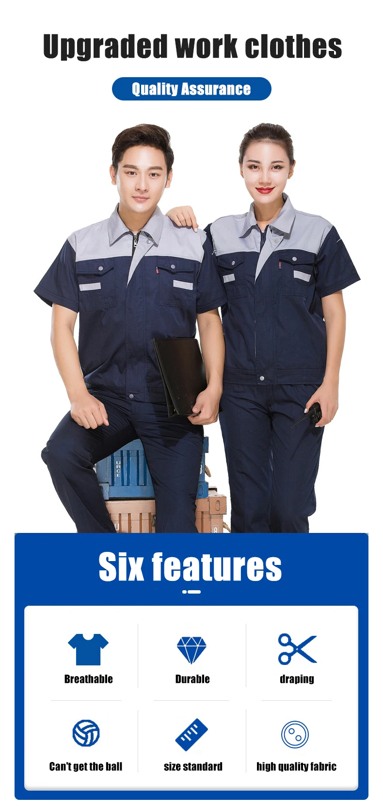 Custom Factory Safety Work Uniform Short Sleeves Working Clothes ...