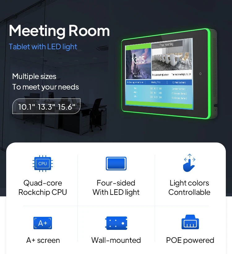 Meeting Room Display Android Tablet 1280x800 ROCKCHIP Quad-core Cortex ...