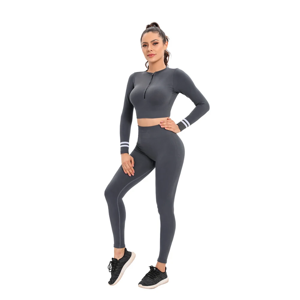 Women Athleisure Set Sexy Low Cut Pull Private Label Fitness Wear Clothing Workout Sets Sport