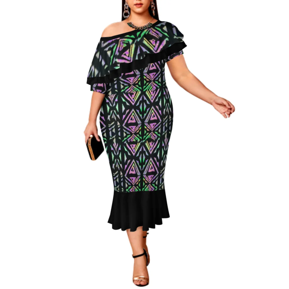 Low Price Polynesian Elei Tribal Design Custom Elegant Fishtail Dresses ...