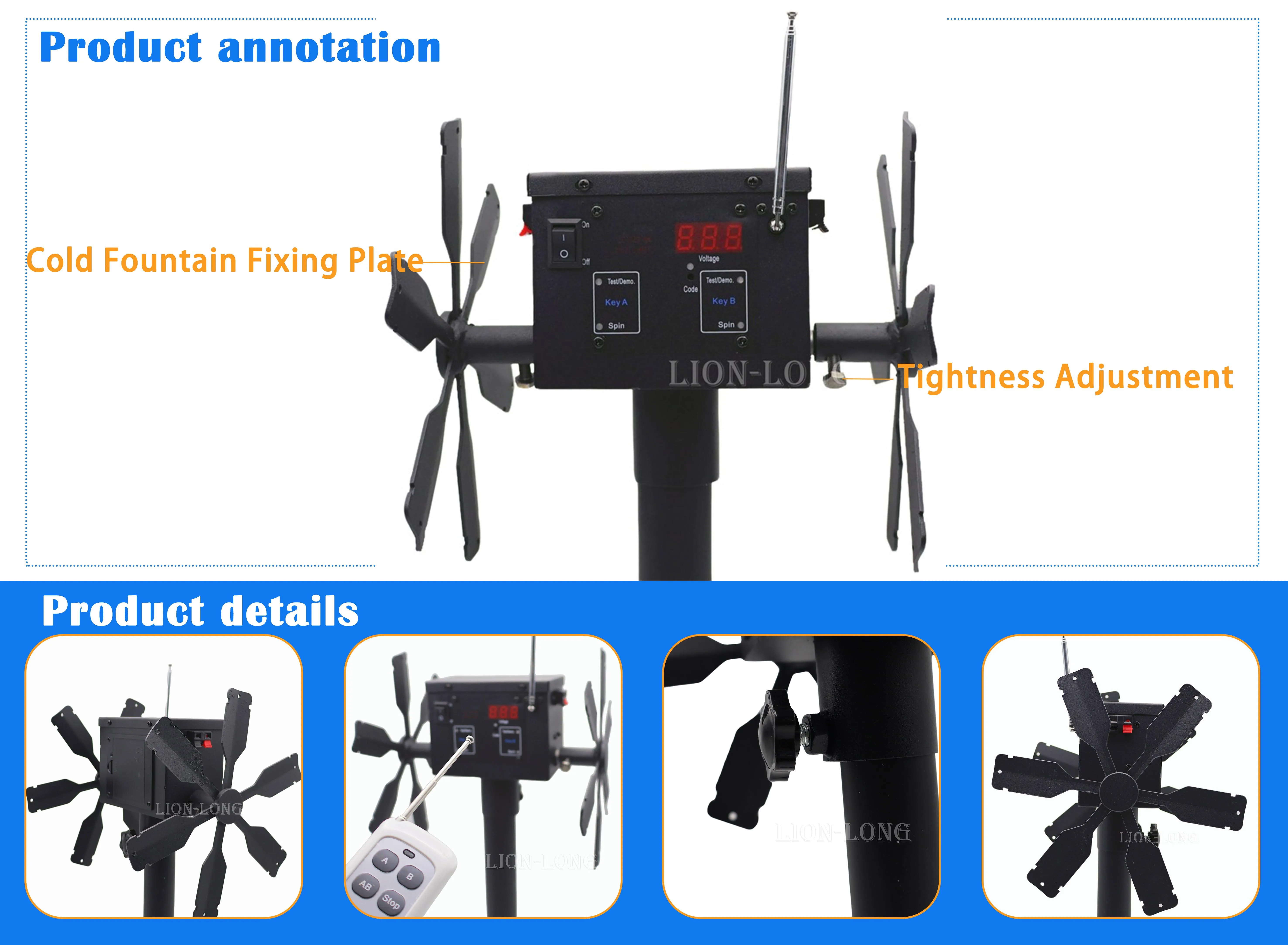 Stage Pyrotechnic Remote Control Cold Pyro Double Electric Windmill ...