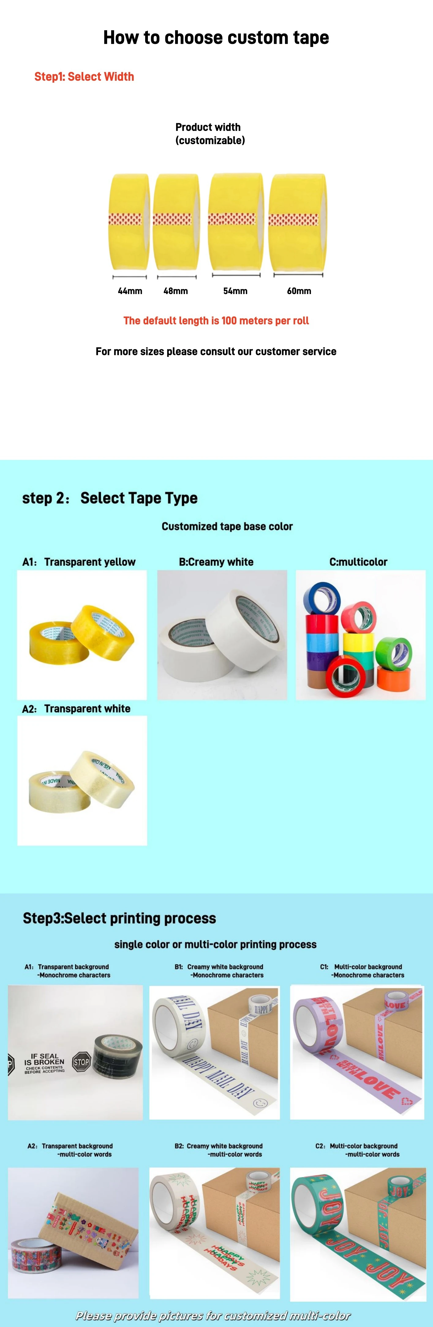 Custom Printed Tape Opp Adhesive Custom Logo Printed Design Bopp Color ...