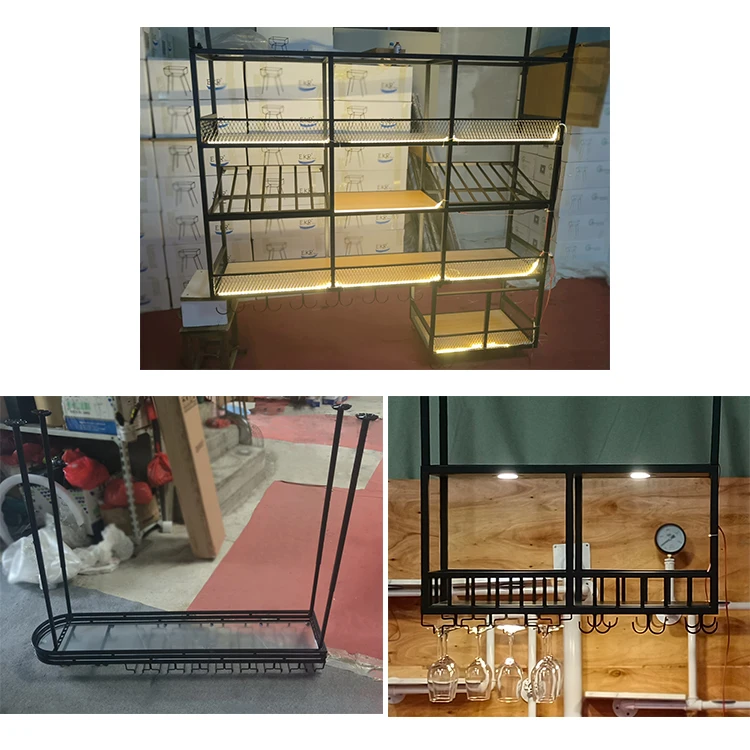 Customized Bar Counter Top Wine Glass Storage Racks