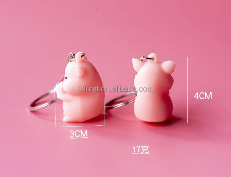 Promotion Gift Pig Key Chain 3d Plastic Silicone Key Chains Lovely Doll ...
