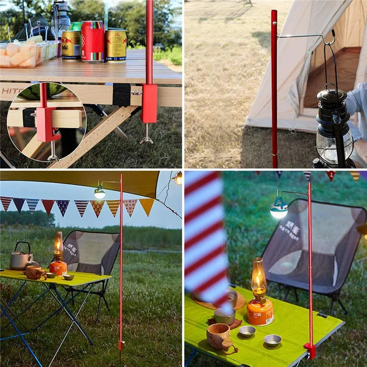 Folding Lantern Stand Pole Portable Lamp Stand Hook Light Stand Holder ...