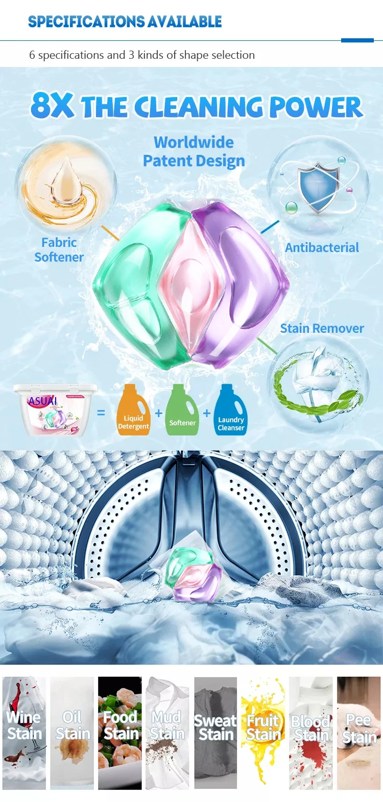 Good Sell Deep Cleaning Laundry Detergent Beads Customize Washing ...