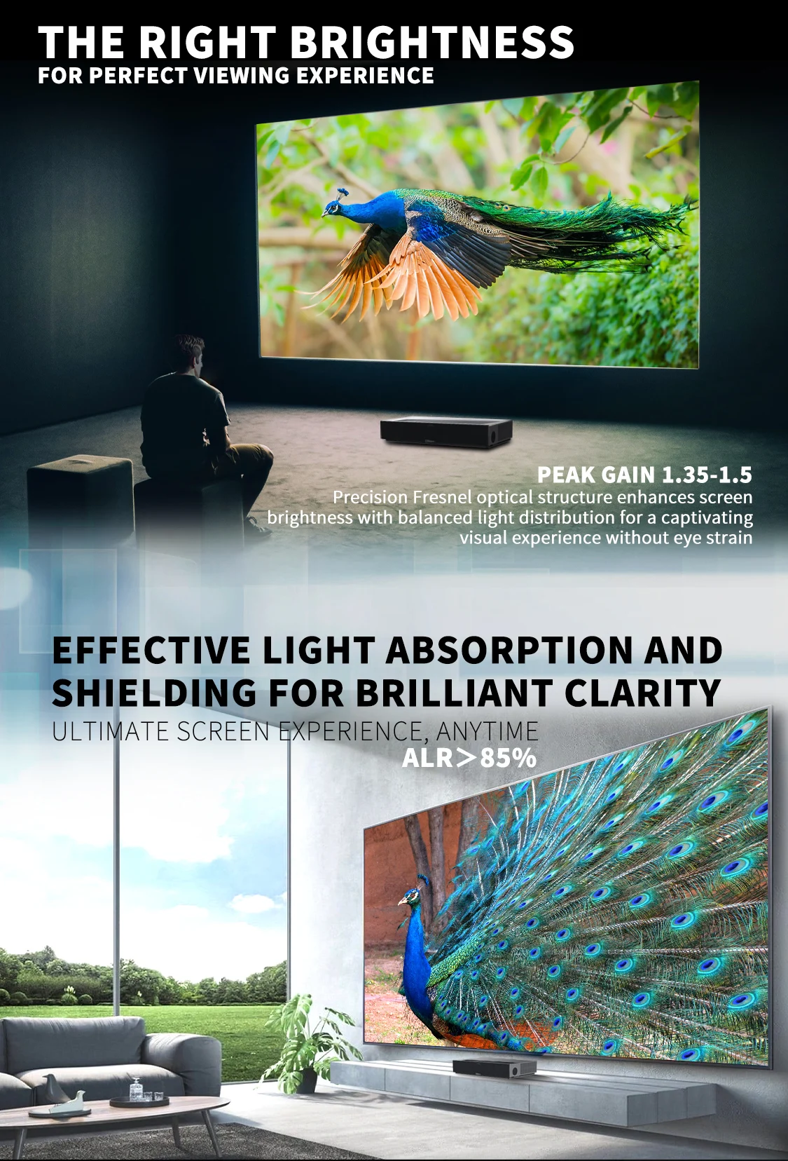 100inch/120inch Best Fresnel Screen True Alr Screen 8k 3d 1.5 Gain 16:9 ...