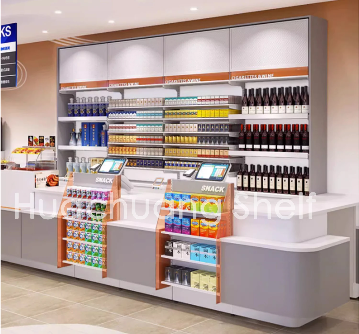Customized Supermarket Rack Convenience Store Shelf Adjustable Metal ...