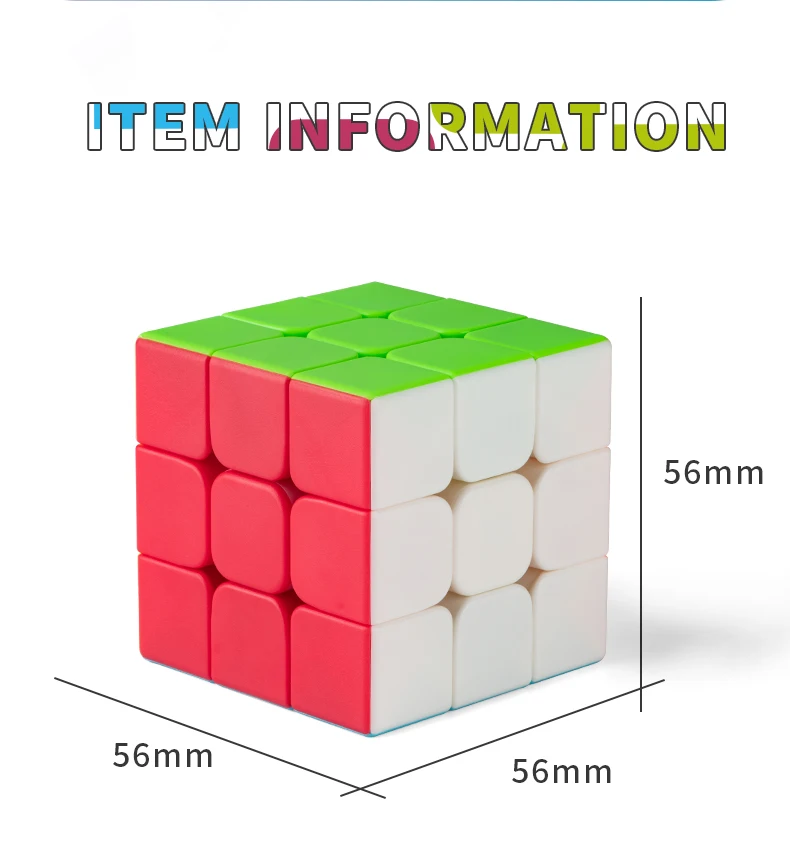 High Quality 5.6cm 3x3 Magic Cube Smooth SpeedCube Stickerless 3x3x3 ...