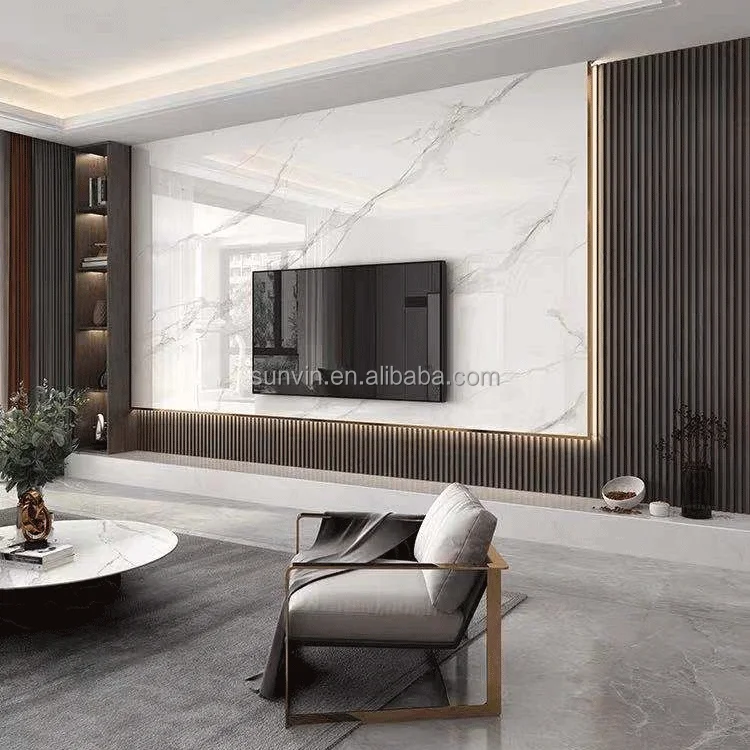 3200 Extra Large Format White Marble Tiles - Porcelain Flooring Slabs