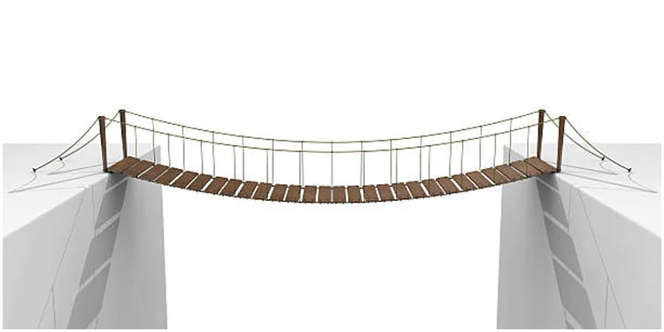 Park Bridge Wood Rope Balance Bridge Walking Plank Bridge