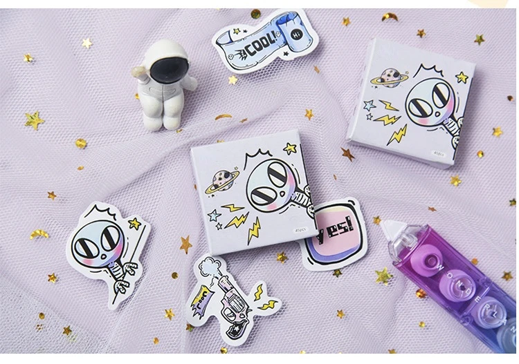 Cute Cartoon Material Stickers - 45 Pieces for Album Decor
