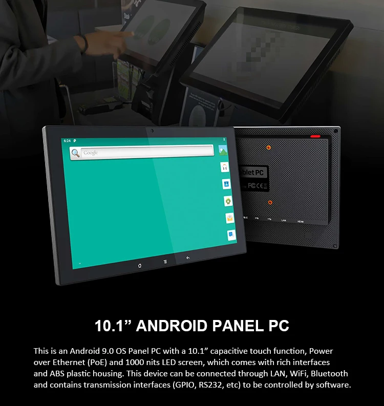 1000nits Brightness Industrial Android 9.0 Tablet Panel Pc Hmi Poe ...