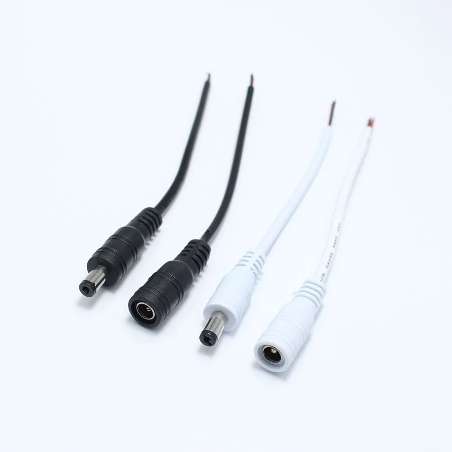 Male Female DC Power Connector 5V 12V 5.5x2.1mm Wire Cable Plug Adapter ...