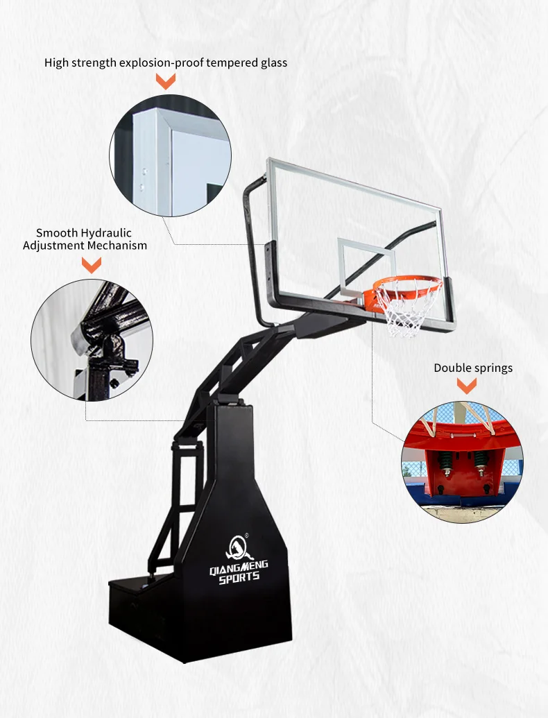 QIANGMENG Adjustable Portable Basketball Hoop - 10 Feet