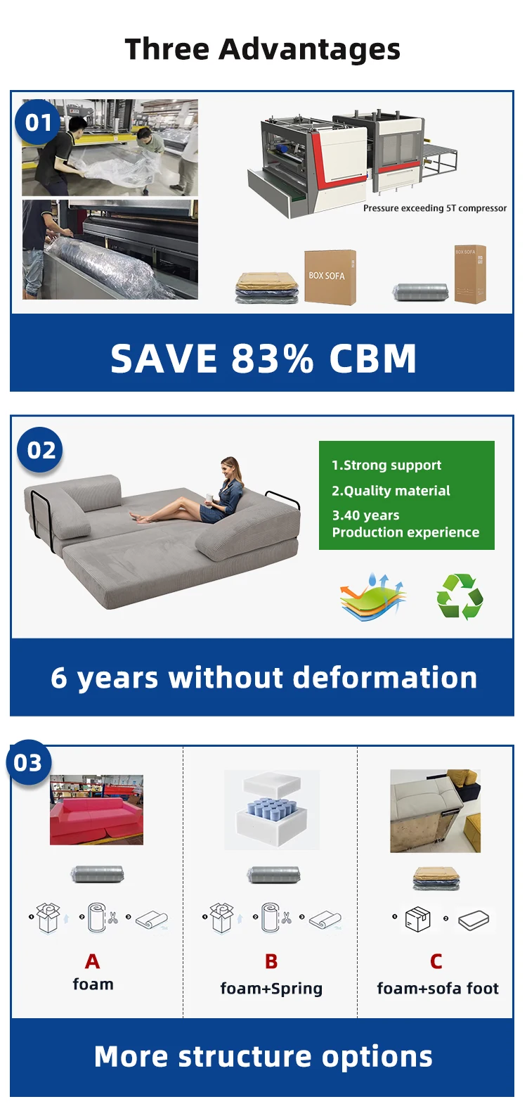 Luxury Vacuum Compression Vacuum Pack Sofa Couch Modern Modular Living ...