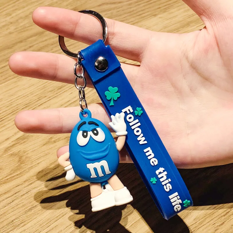 Cartoon Chocolate Bean Keychain Funny Silicone Doll Women Bag Pendant ...