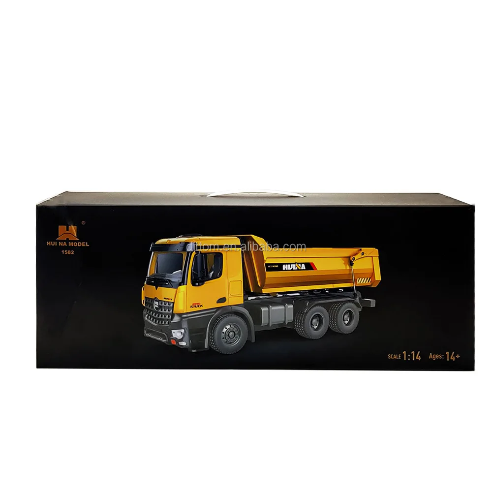 Full Metal Huina 1582 1/14 10ch Rc Dump Truck Large Alloy 6wheels Rc ...