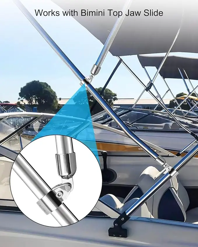 Stainless Steel 316 Marine Bimini Hump Jaw Slide 2 Set-screws 22mm OD ...