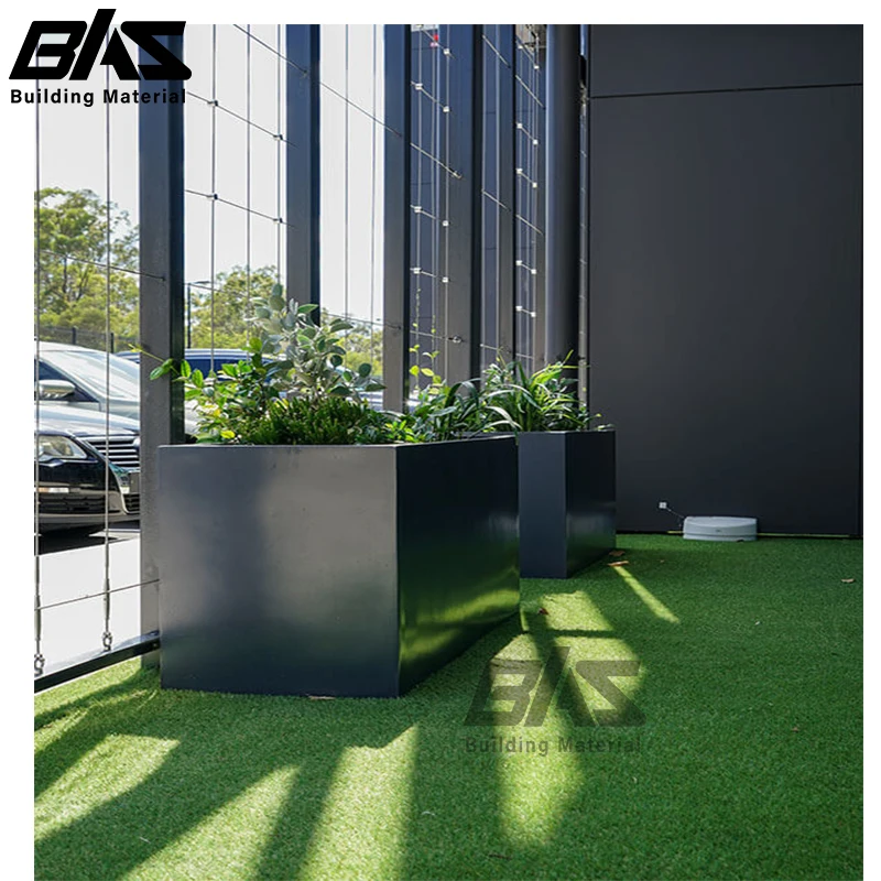 Garden Large Rectangular Aluminium Planter Box Square Aluminum Round ...