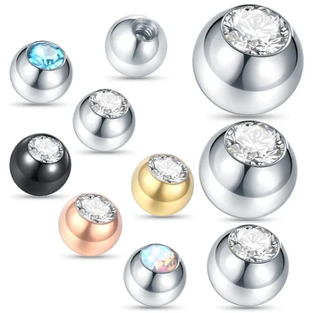 10pcs/lot 316l Surgical Steel Internally Threaded Replacement Ball Top ...