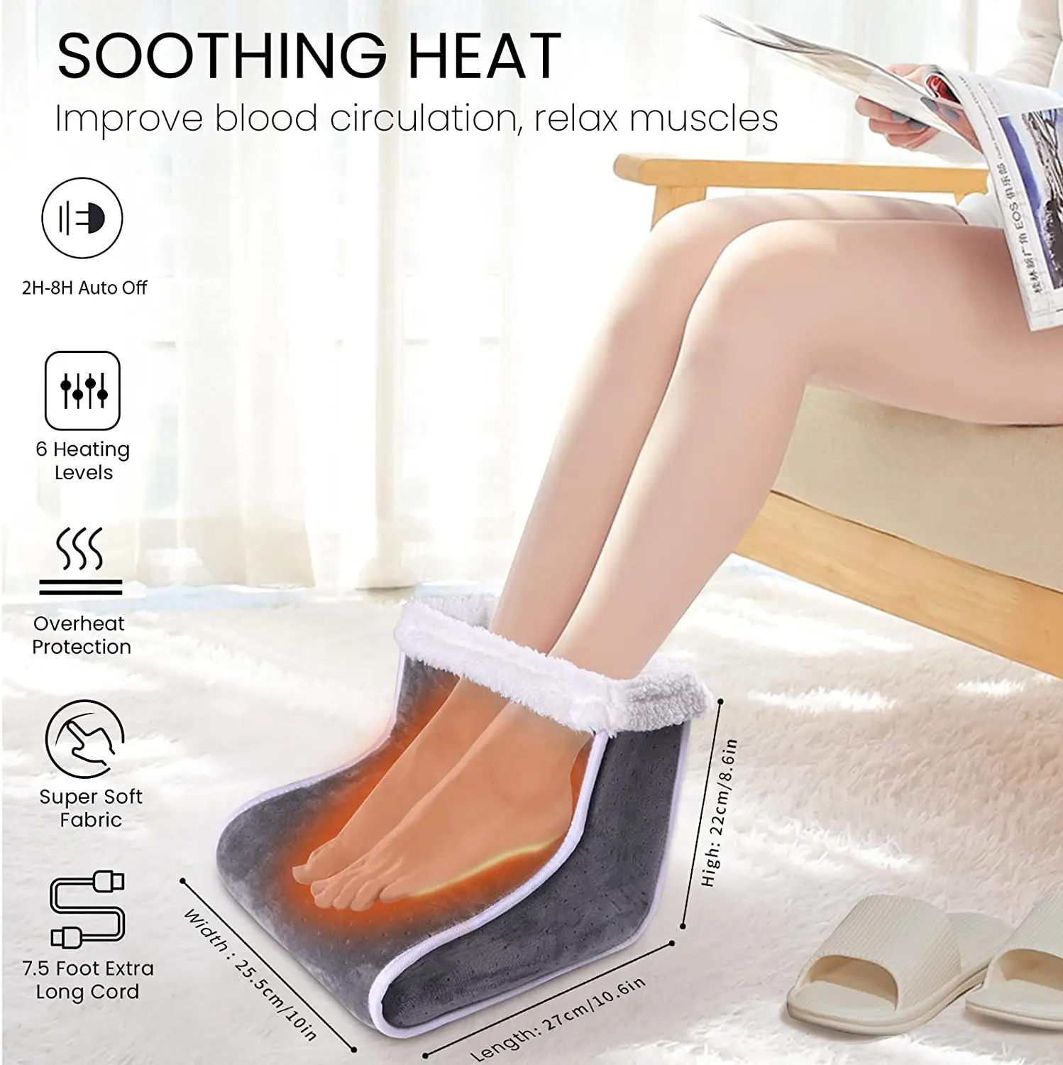 Senwo House Warming For Your Feet In Cold Winter Electric Heated Plush ...