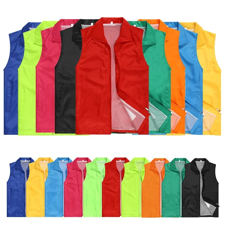 Supermarket Custom Uniform Volunteer Activity Vest With Full Zipper ...