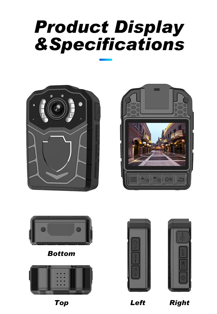 Mini 1440P HD Body Worn Cameras for Security Guard IP66 Waterproof 2.0 ...