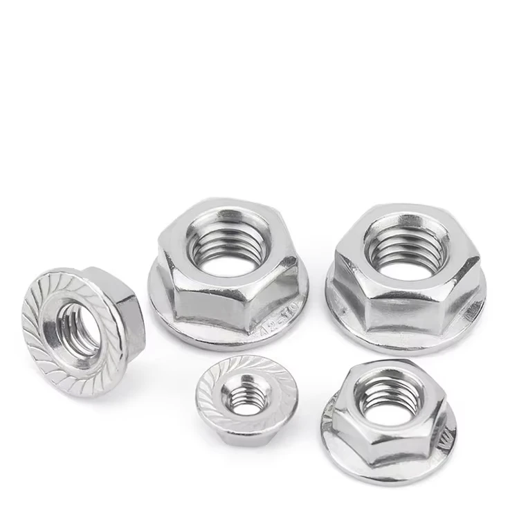 Metric Hexagon Flange Nut M3 M4 M5 M6 M8 M10 M12 304 Stainless Steel Hex Serrated Lock Spinlock ...