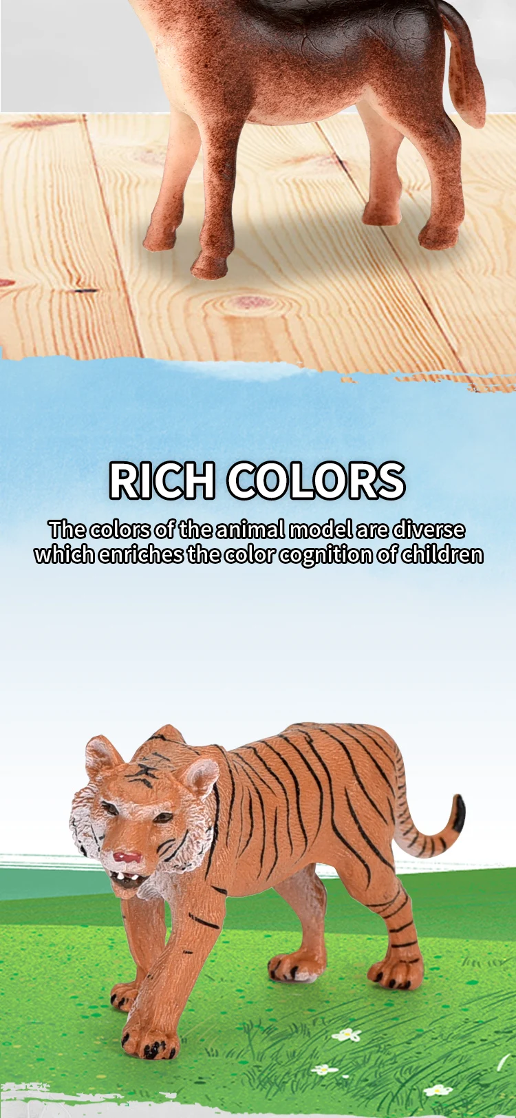Learning Resources PVC Simulation Solid Plastic Model Lion Giraffe Wild ...